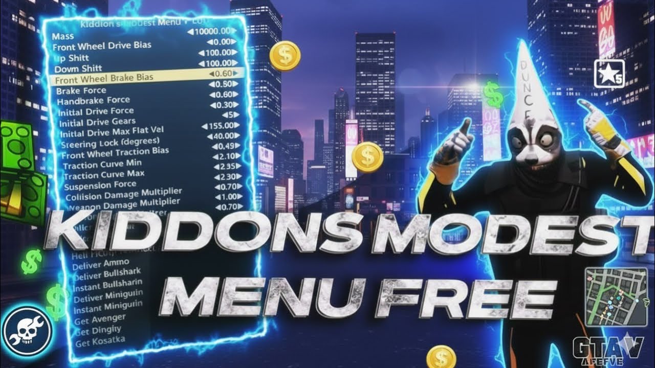 [New Update] GTA 5 Mod menu 2025 | Kiddons Cheat , Money Hack & LVL ...