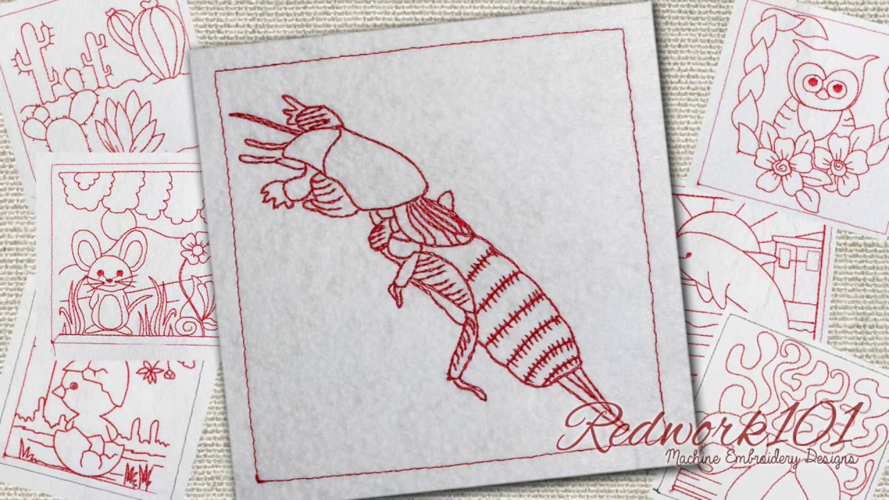 Mole Cricket | Redwork Embroidery Designs - YouTube