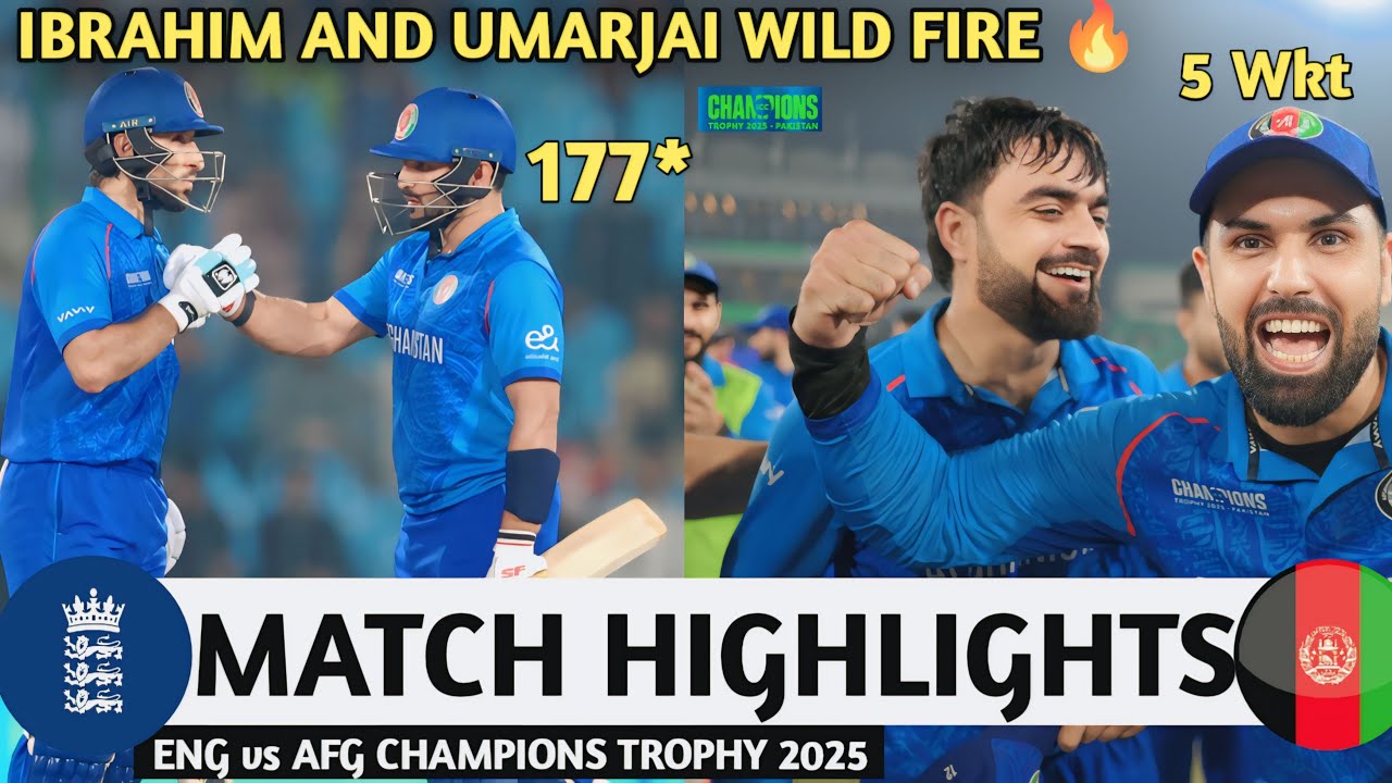 AFG vs ENG Champions Trophy Highlights 2025 | Afghanistan vs England ...