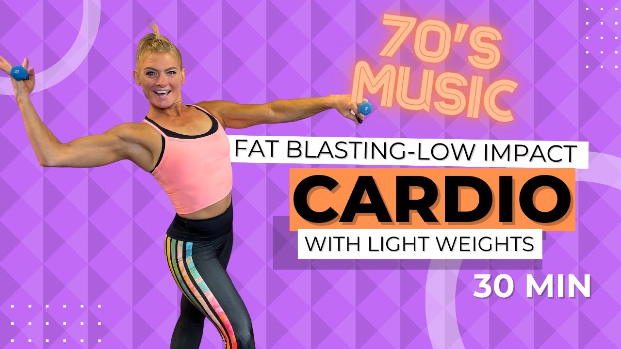 30 Min Low Impact Cardio Workout With Light Dumbbells All Standing