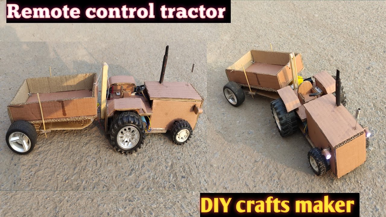 How to make remote control tractor with Hydraulic truly | DIY crafts ...