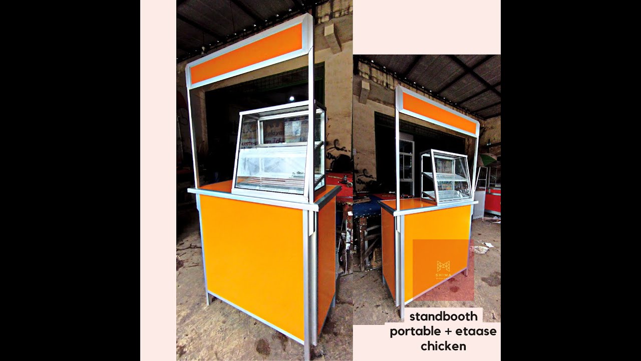 standbooth portable + etalase chicken/meja display - YouTube