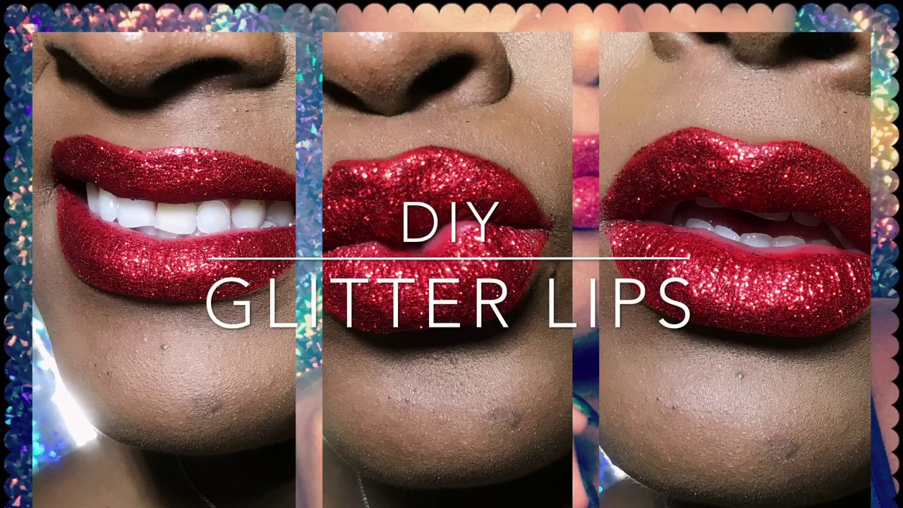 DIY - Red Glitter Lips Tutorial ( Mac & NYX) - YouTube
