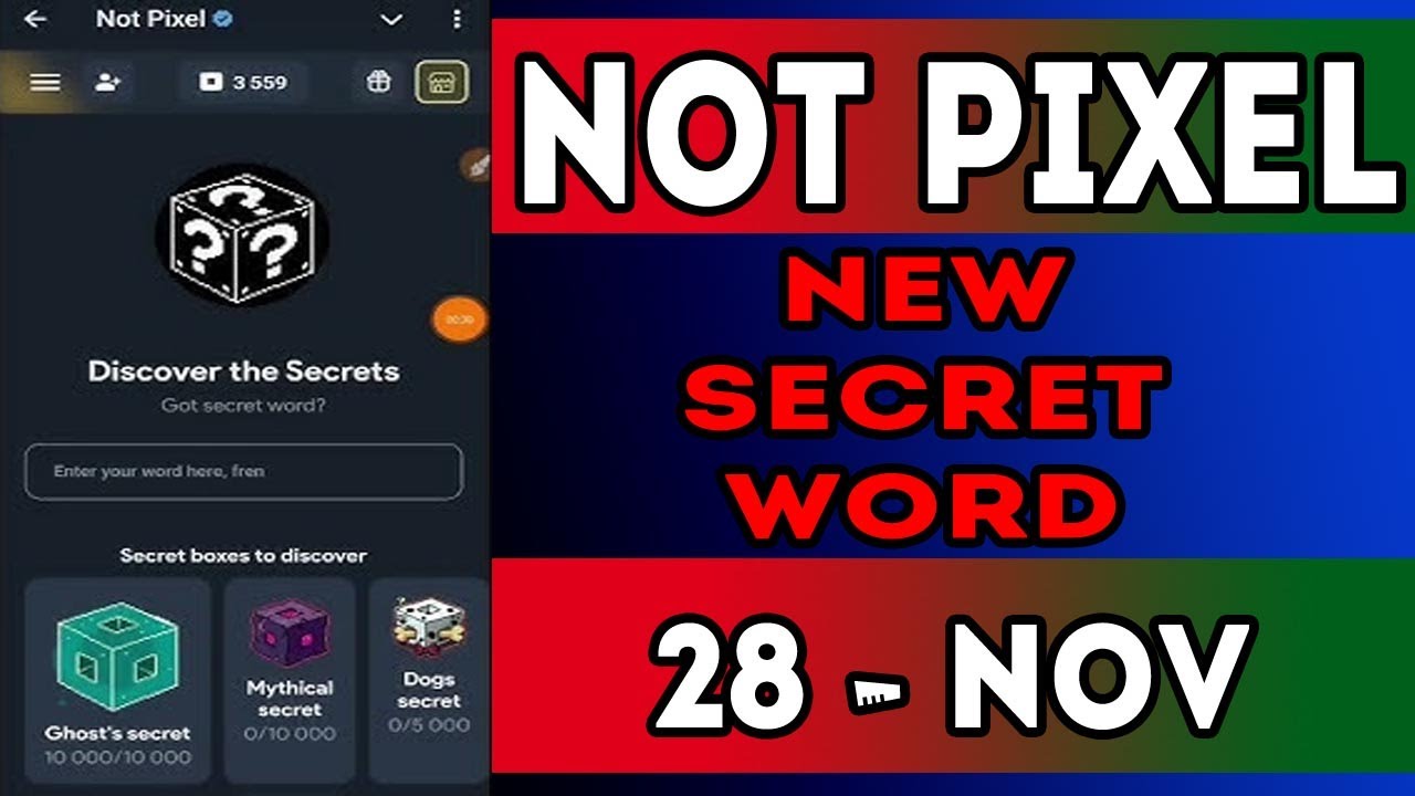 Not Pixel New Secret Word 28 November | Today Not Pixel Secret Code ...
