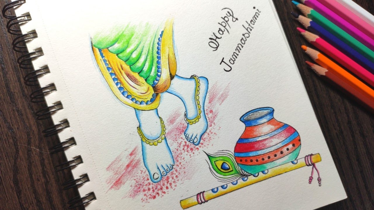 Janmashtami Special Drawing / Janmashtami Drawing Easy / Janmashtami ...
