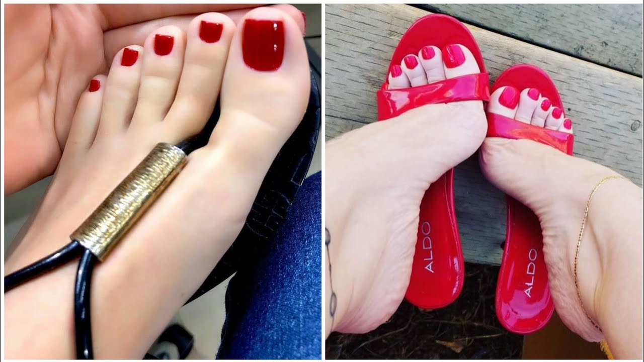 Sexy Most Beautiful And Sexy Women Foot Red Nail Polish Color Women Feet 2020 Youtube