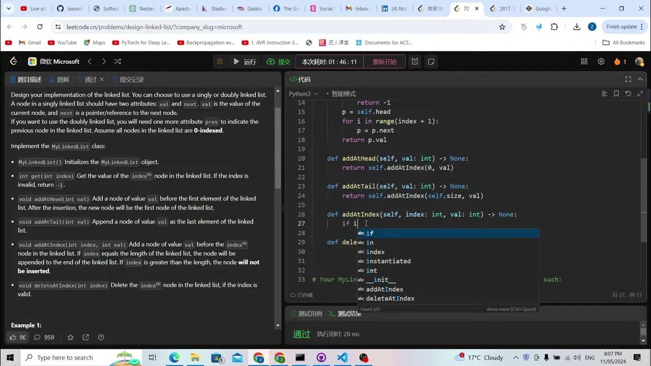Leetcode 707 Design Linked List Linked List Youtube