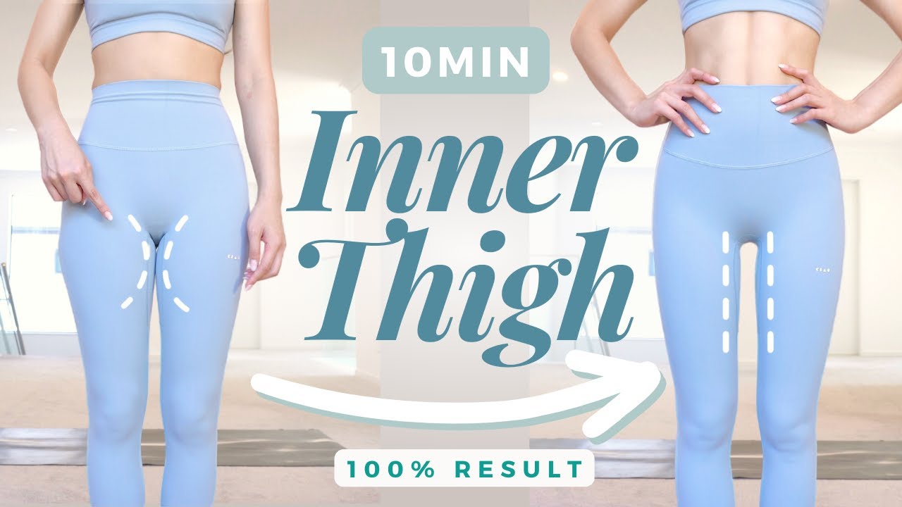 10min Inner Thighs Burn + Stretches | Get Thighs Gap Easily | No ...