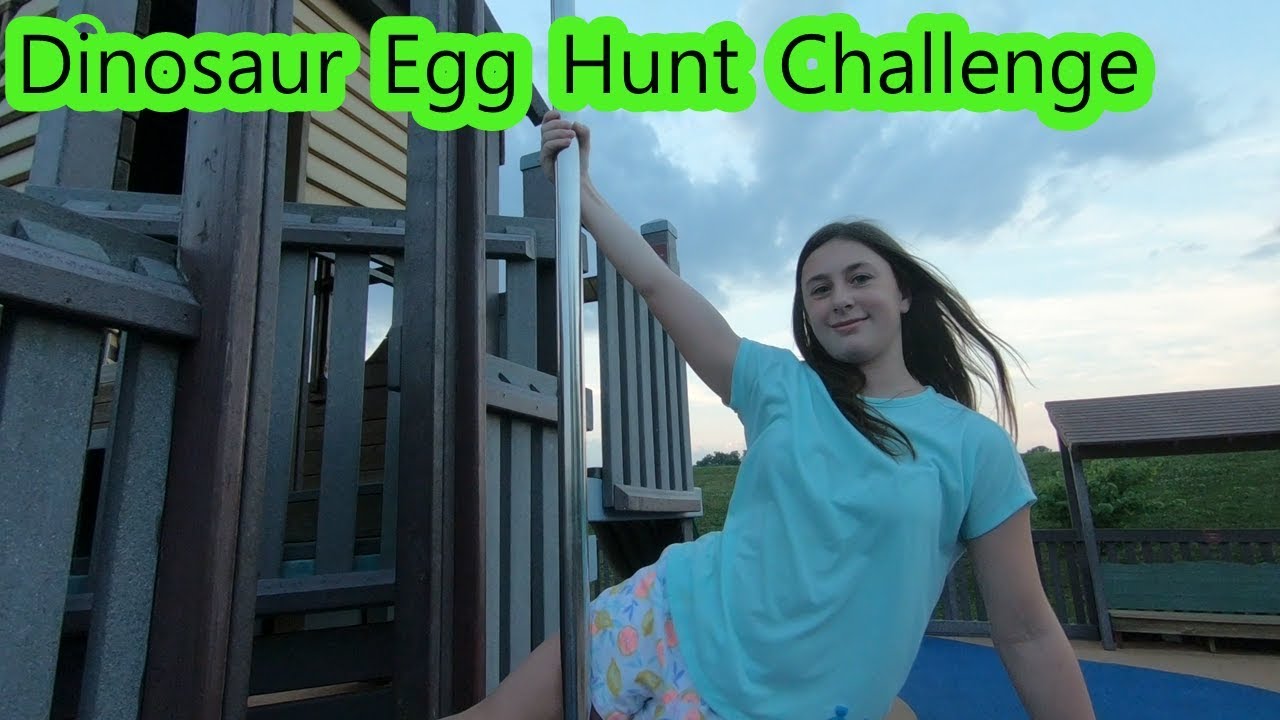Dinosaur Egg Hunt Challenge at the Playground - YouTube