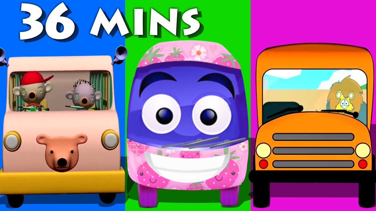Wheels On The Bus Nursery Rhymes Compilation | All Versions of Bus ...