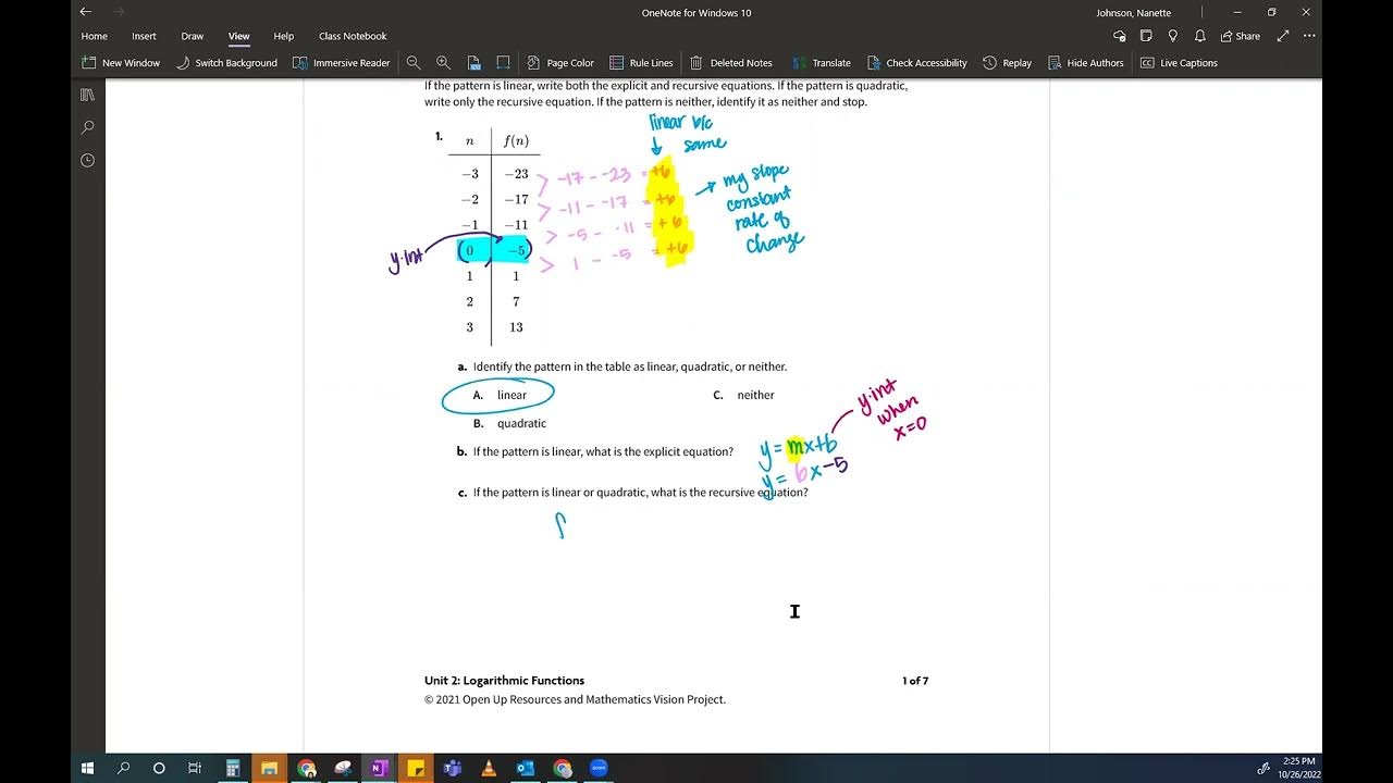 Write Explicit and Recursive Linear Equations from a Table - YouTube