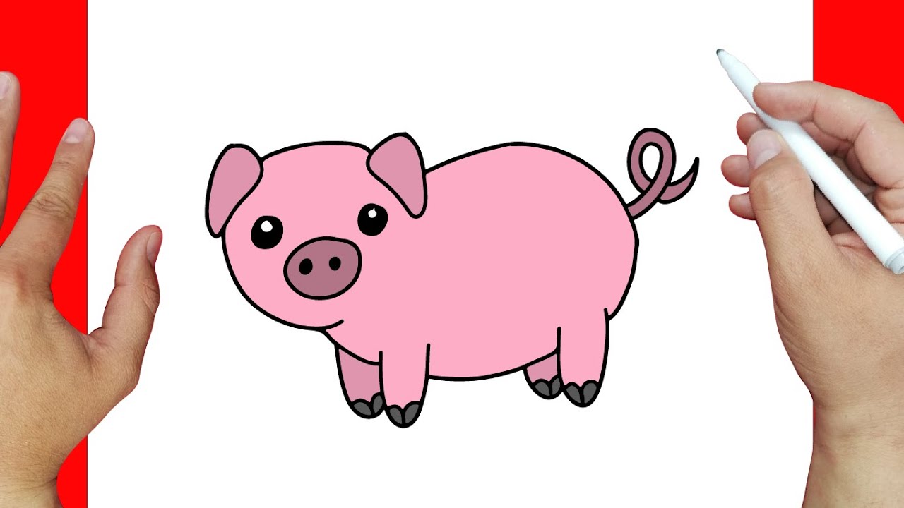 como dibujar un cerdito paso a paso | Dibujos fáciles - YouTube
