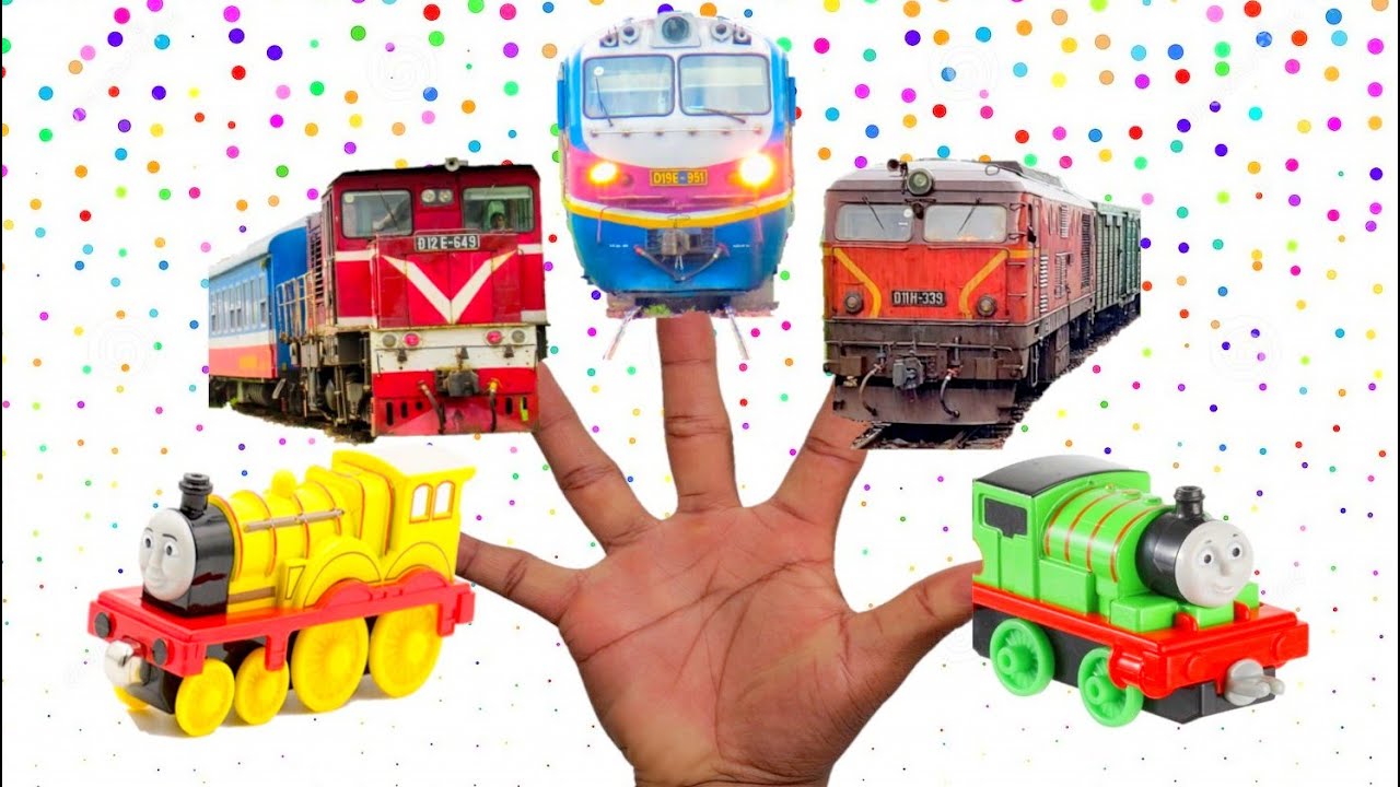 TRAIN FINGER FAMILY Beautiful train whistles Amazing trains So Funny ...