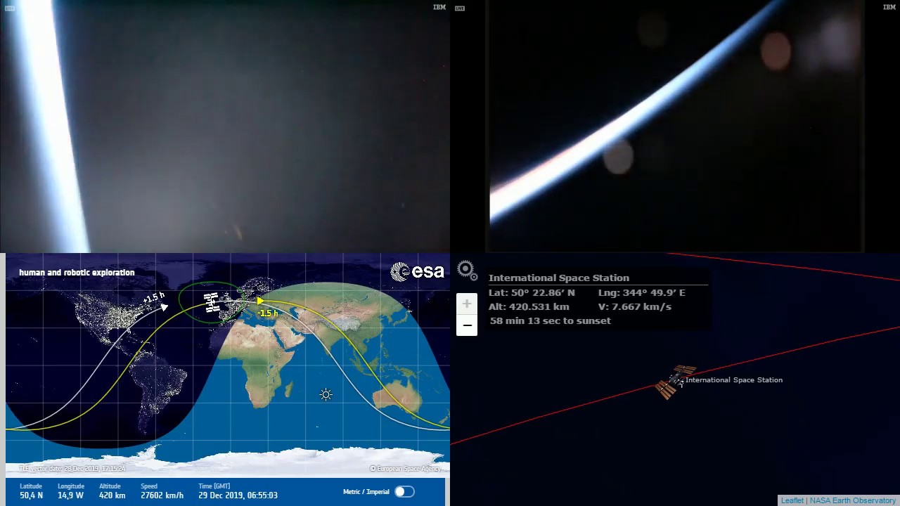 Sunrise Over Europe - International Space Station NASA Live View With ...
