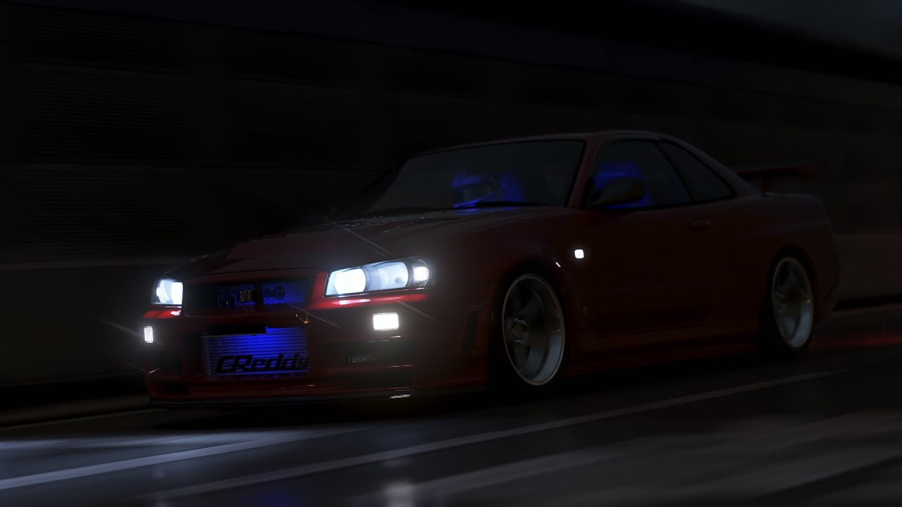 R34 GTR on Shutoko - Insane Sound (Rain FX) - YouTube