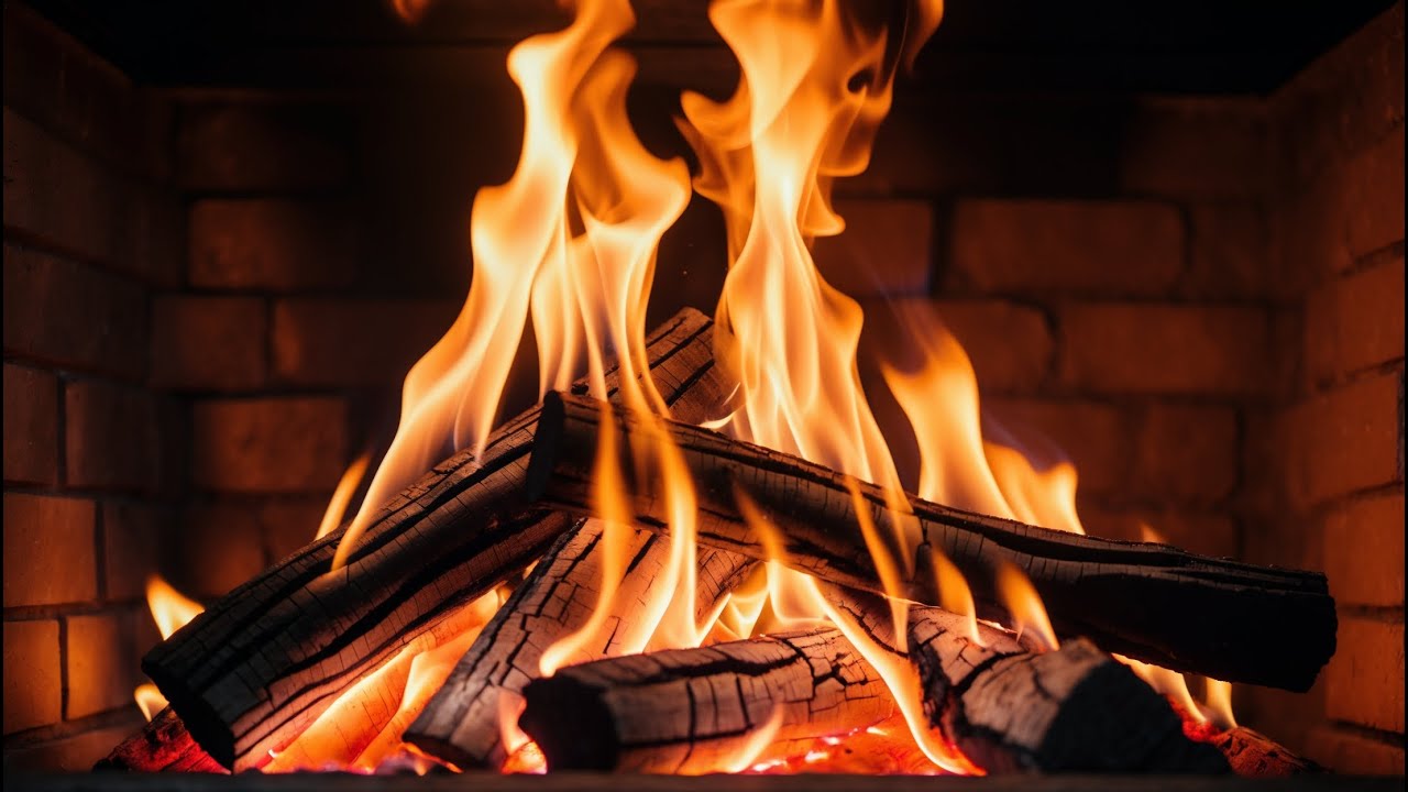 Cozy Light & Relaxing Flames – 12H Fireplace with Crackling Logs for ...