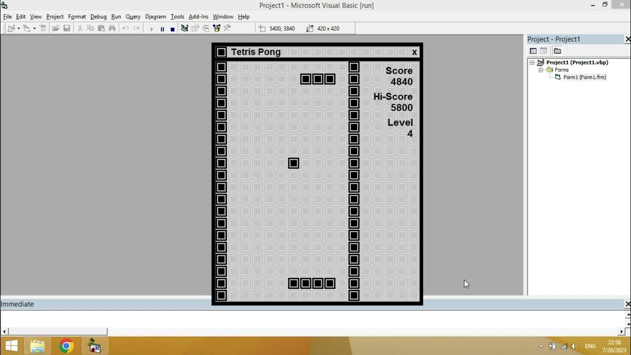 Visual Basic 6 - Tetris Pong - YouTube
