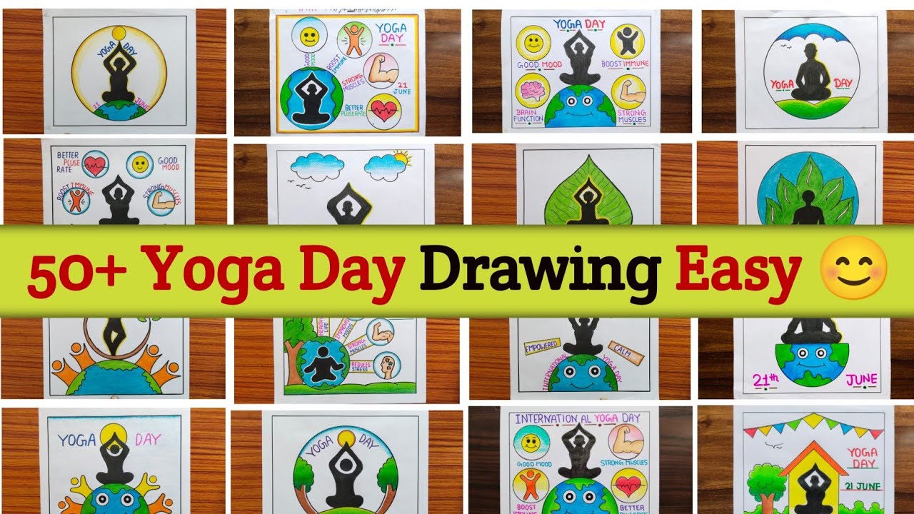 Yoga Day Poster Drawing Ideas / How to Make Yoga Poster / Yoga Day ...