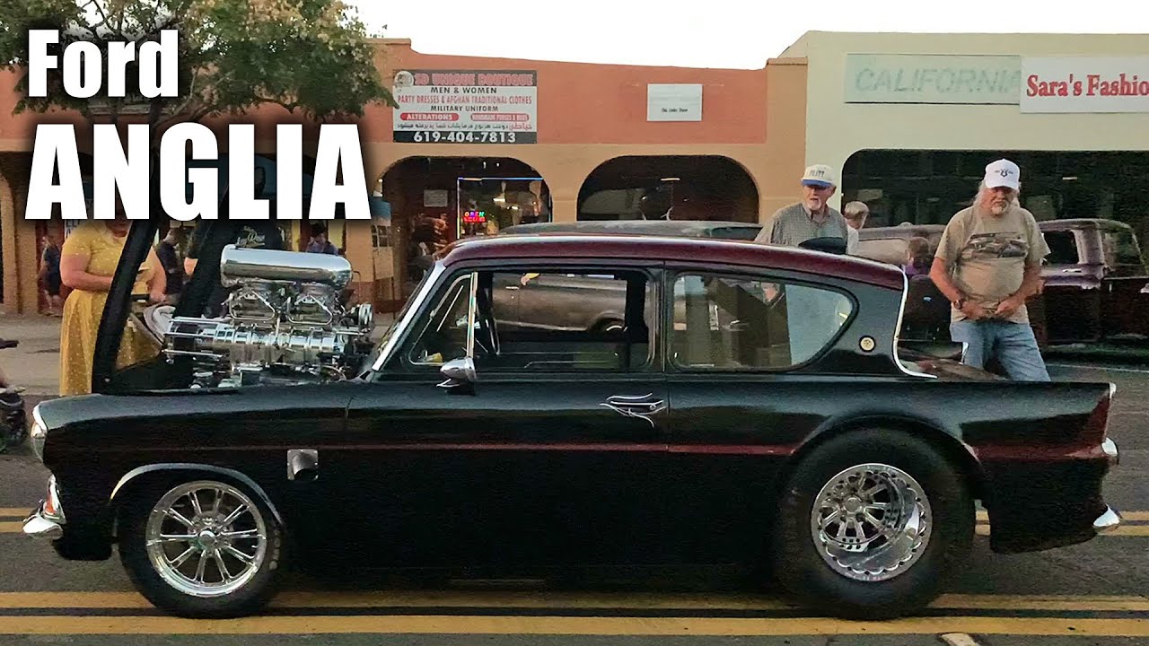 Ford Anglia 105E Deluxe • Engine & Custom Details Up Close - YouTube