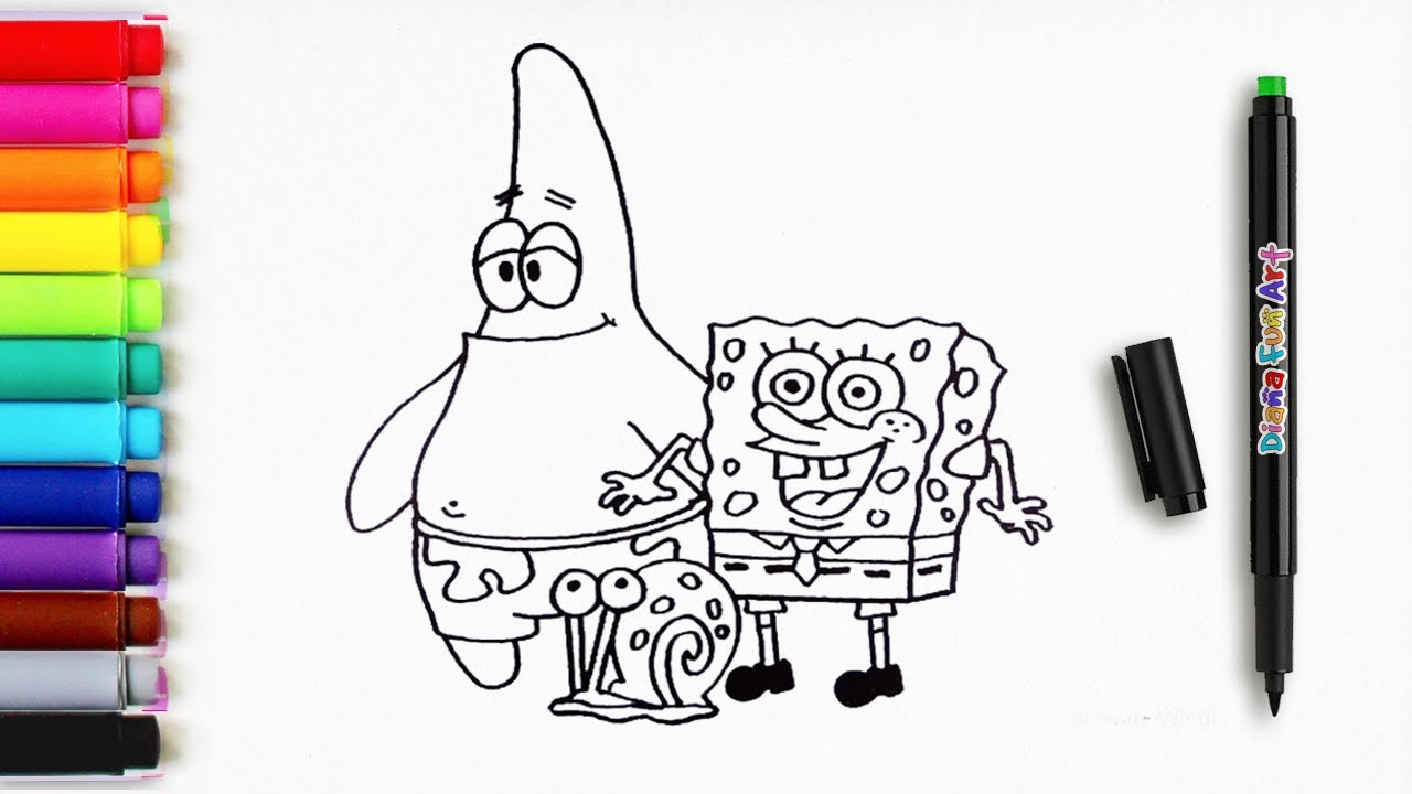 Spongebob Squarepants, Patrick Star, Gary the Snail | How to Draw ...