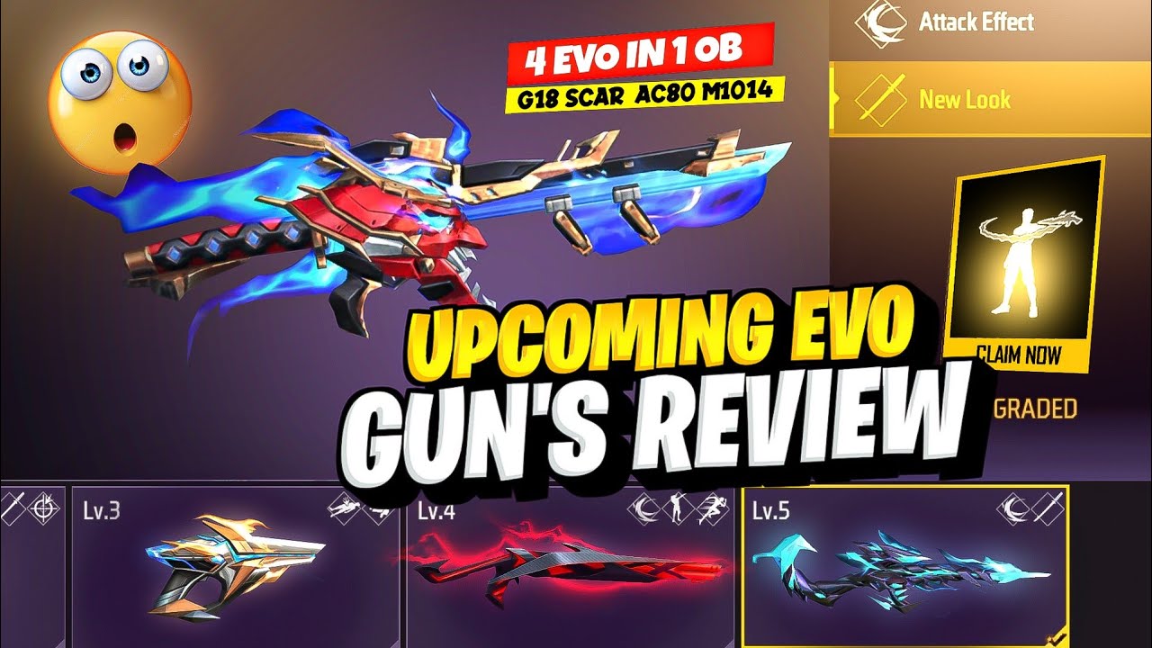 Upcoming Evo Gun Skin's Review Free Fire | Orion | 4 Evo Gun In Ob 39 Update | Free Fire New ...