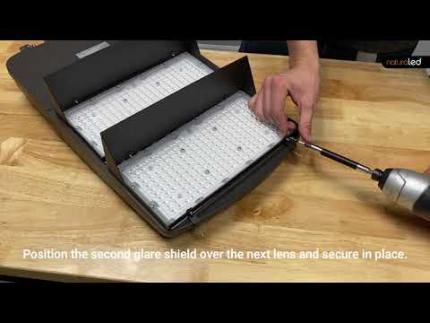 Installing the Glare Shield on the Compact Area Light - YouTube