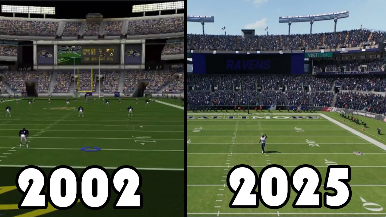 SO I LOOKED BACK AT THE BALTIMORE RAVENS STADIUM IN EVERY MADDEN SINCE ...