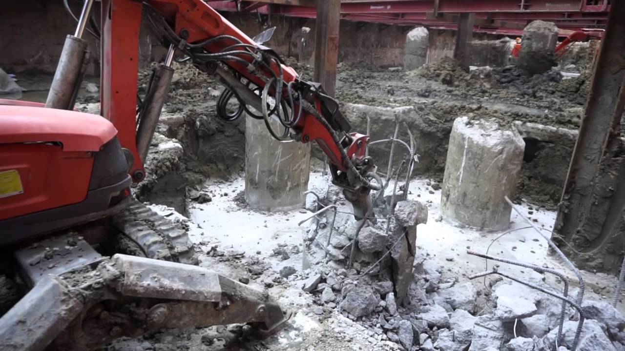 D-RENOVATE - DXR310 - Bore Pile Demolition 3 - YouTube