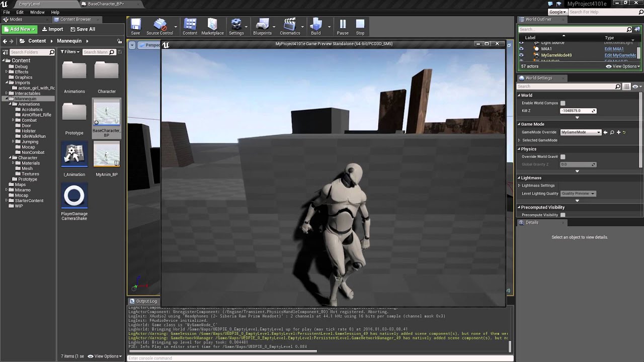 UE4.10.1 Unreal Engine - true first and third person blueprint demo ...