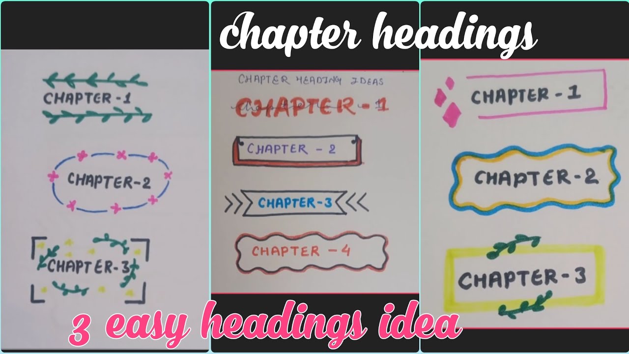 3 easy headings idea for assignment school project or journals ...
