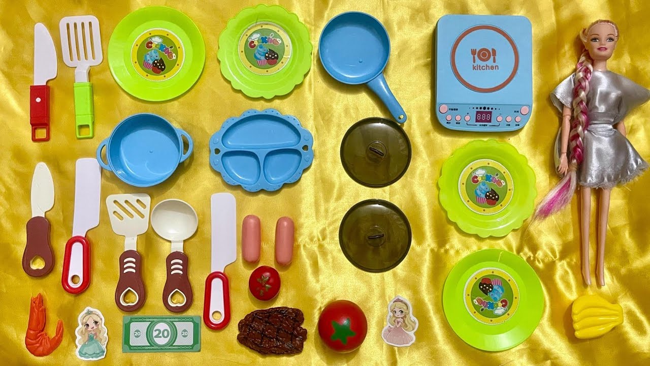 Barbie Doll ASMR Modern Kitchen Play Set | 11 Minutes Satisfying with ...