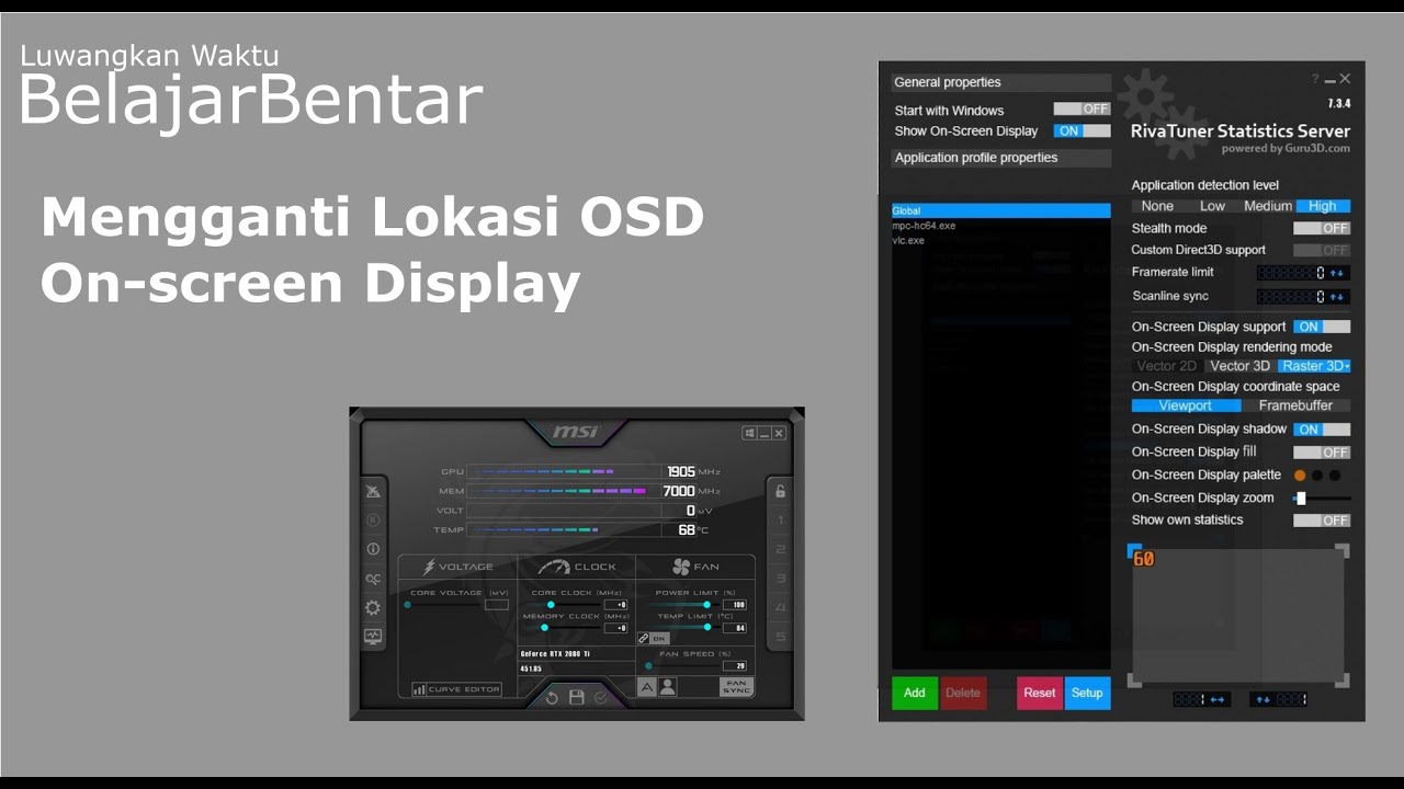 Cara Mengganti Lokasi On-screen Display (OSD) MSI Afterburner - YouTube