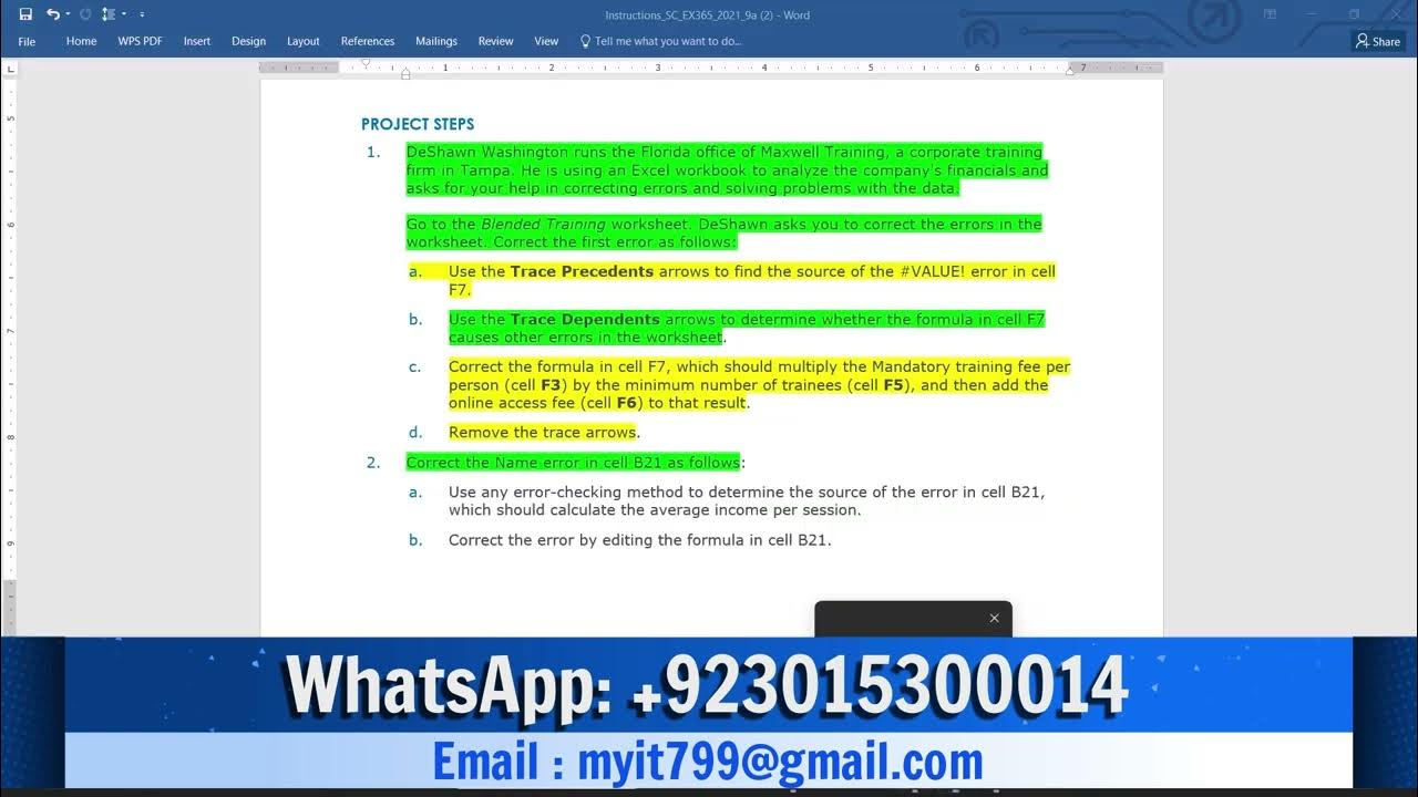 Maxwell Training | Shelly Cashman Excel 2019 | Module 9: SAM Project 1a ...