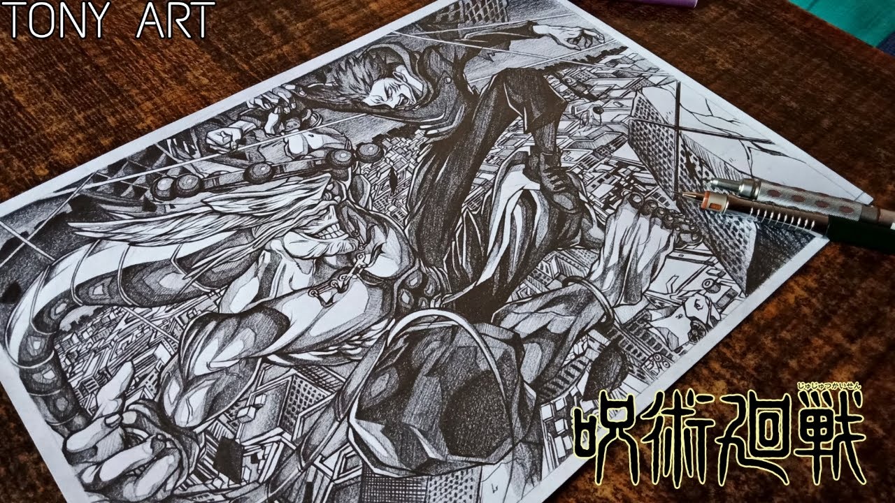 How to Draw Sukuna vs Mahoraga | Step by Step Pencil Drawing | Jujutsu ...