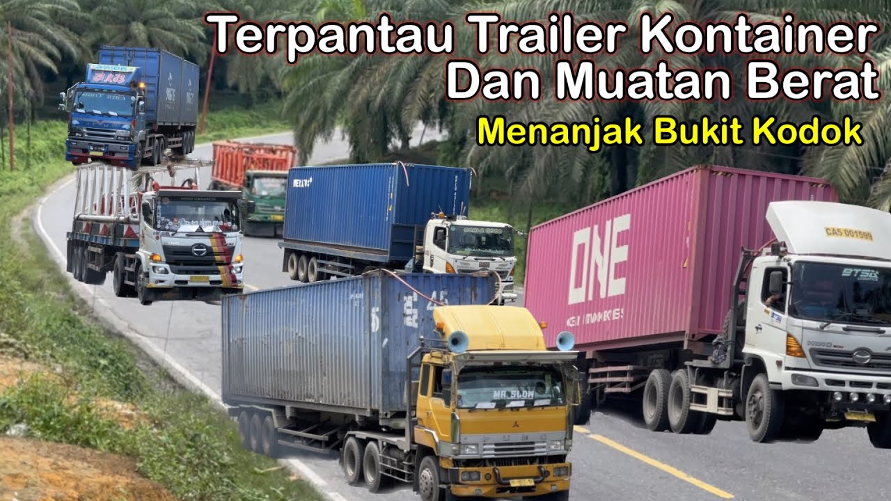 Trailer Panjang Muatan Kontainer Dan Muatan Berat Terpantau Menanjak ...