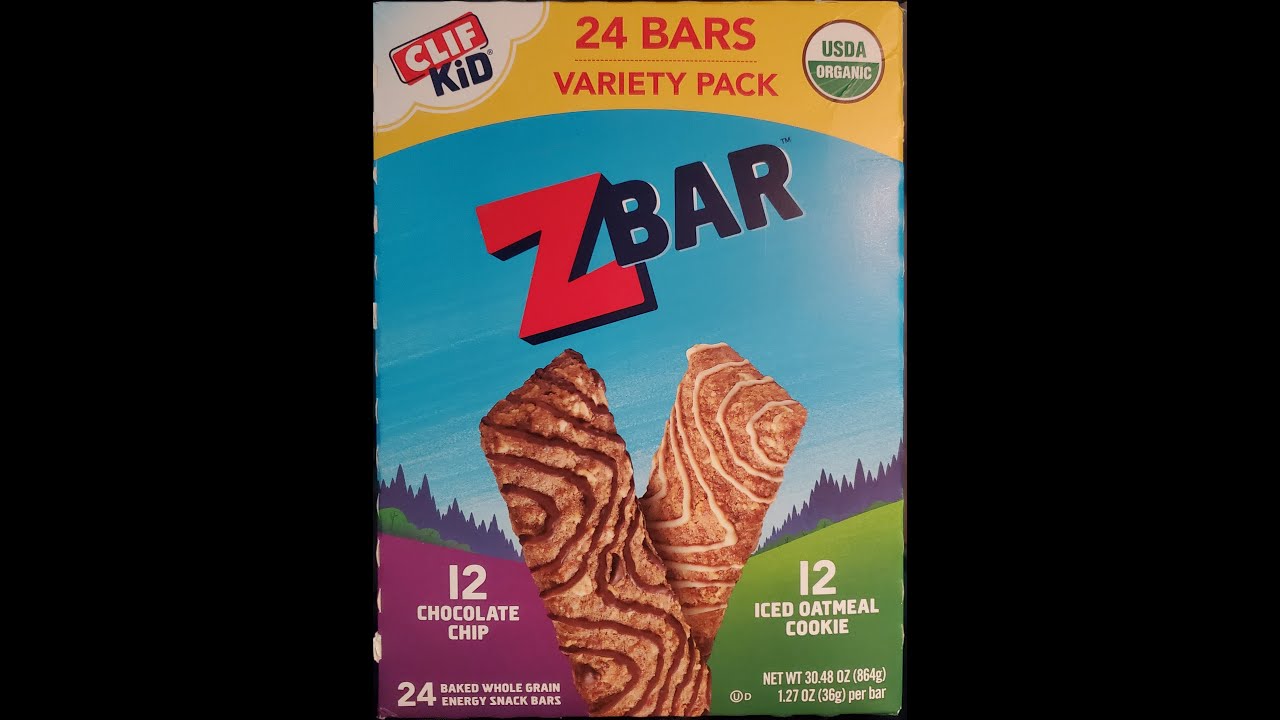Clif Kid Z-Bar (Choc Chip & Iced Oatmeal Cookie) Baked Whole-Grain ...