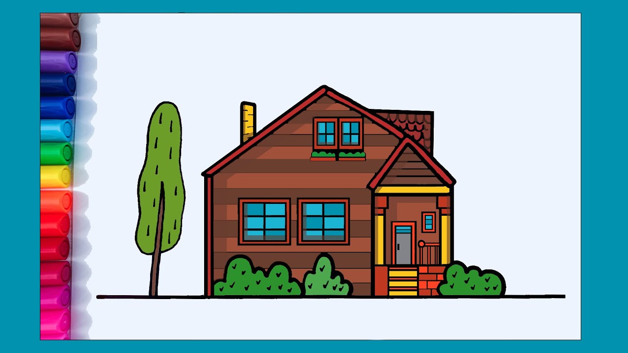 How To Draw A House | Basic painting - YouTube