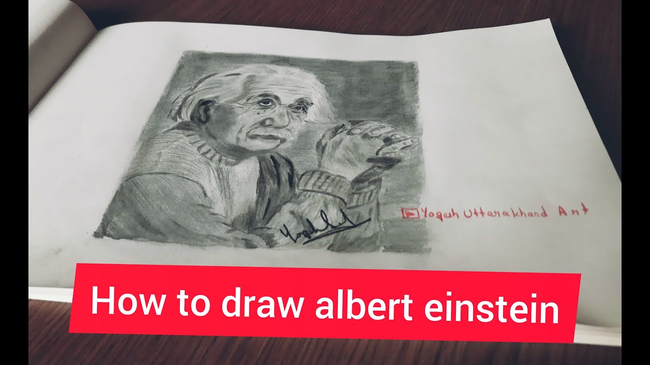 How to draw Albert Einstein | sketch of Albert Einstein | happy ...