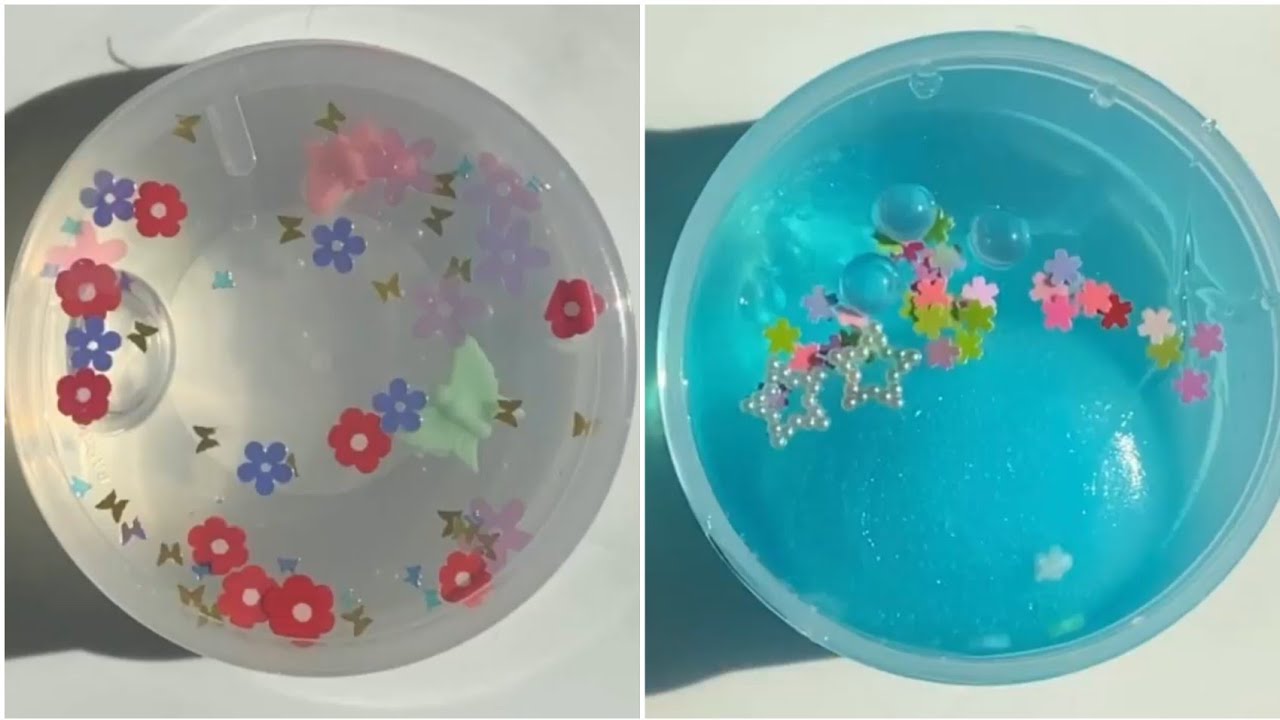 CLEAR SLIME MIXING ASMR COMPILATION | SATISFYING SLIME ASMR | RELAXING ...