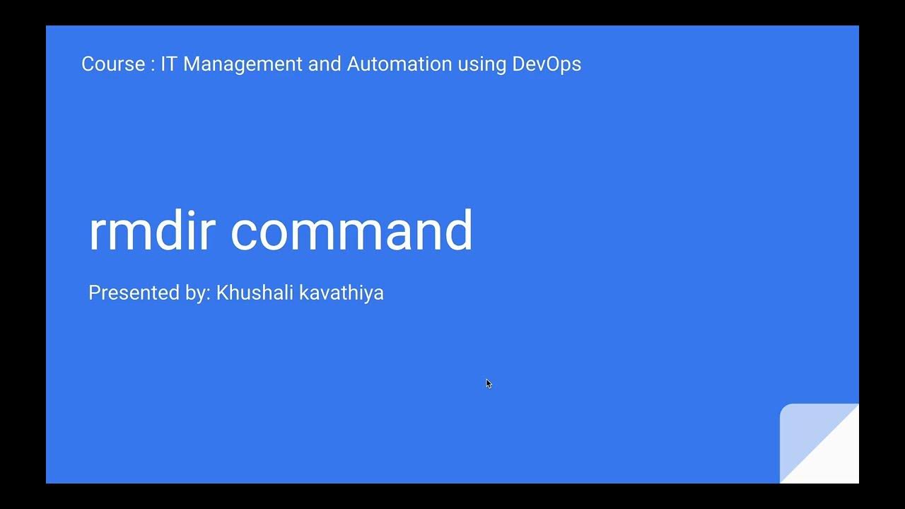 What is RMDIR command | How its work | All about the RMDIR command #rmdir #linux #ubuntu #devops ...