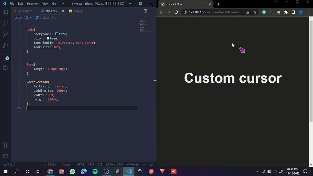 2 ways to create custom mouse cursor with css and javascript - YouTube