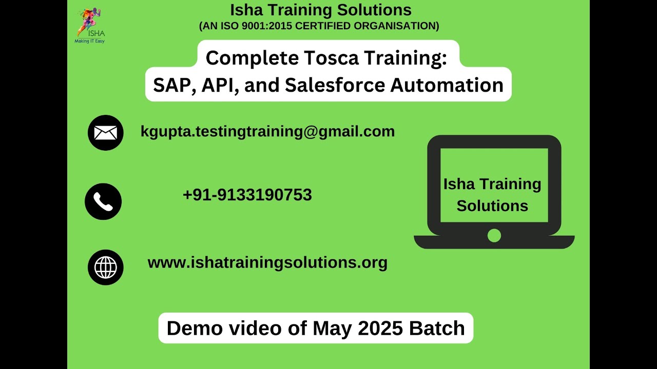 Complete Tosca Training: SAP, API, and Salesforce Automation Demo video ...