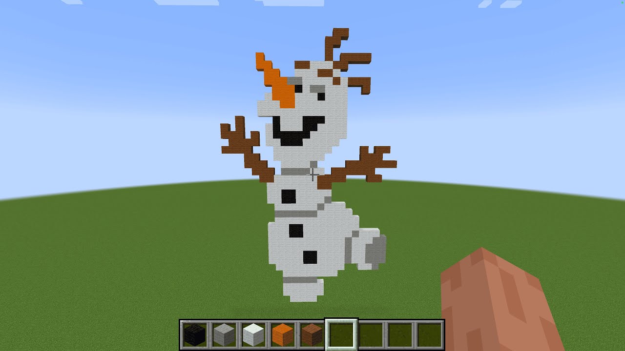 Creando a Olaf | Frozen en Minecraft | Pixel Art - YouTube