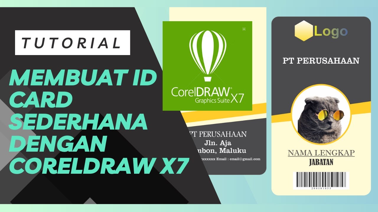 Cara membuat ID Card Sederhana || Tutorial CorelDraw X7 - YouTube
