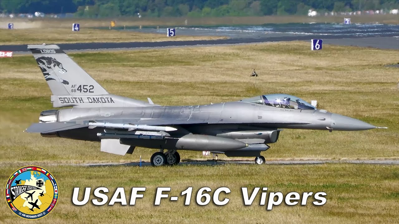 [4K] Air Defender 23: USAF F-16C Viper action at Schleswig Jagel Air ...