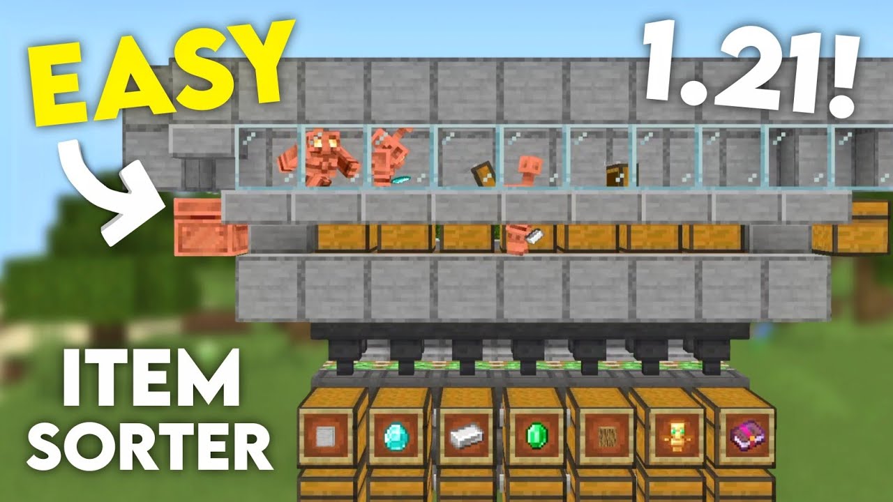 Copper Golem Sorting System for Minecraft Bedrock MCPE 1.21 - YouTube