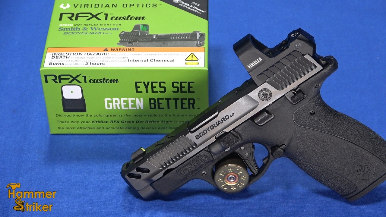 Green Dot Reflex Sight For S&W Bodyguard 2.0 - Viridian RFX1 Custom ...