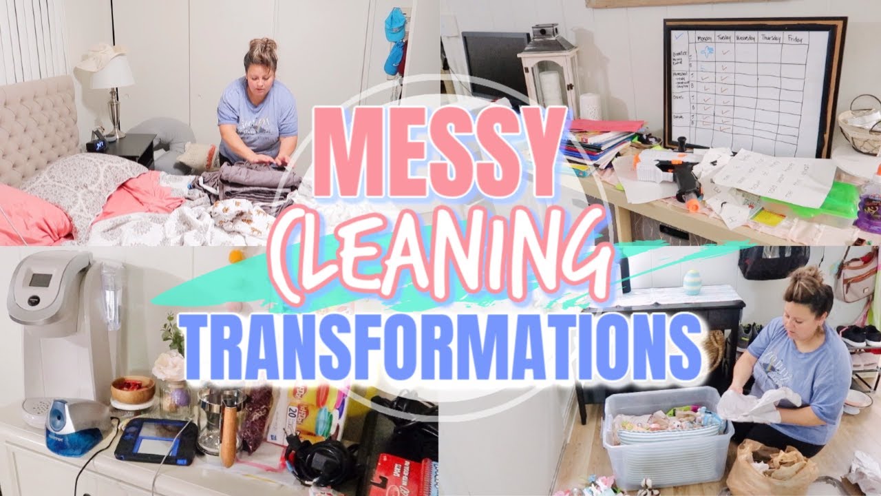 MESSY AREAS TRANSFORMATION | MESSY HOUSE CLEAN WITH ME | GETTING IT ALL ...