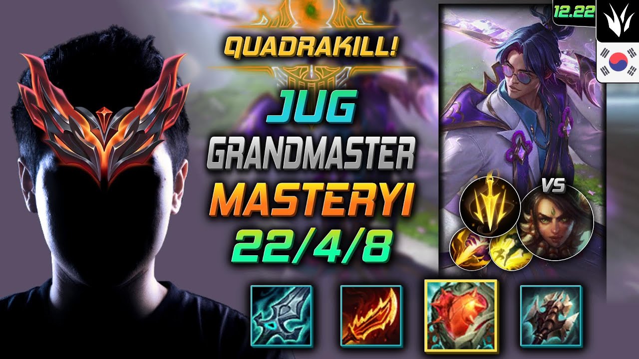GrandMaster Jungle Master Yi Build Heartsteel Lethal Tempo - LOL KR 12. ...