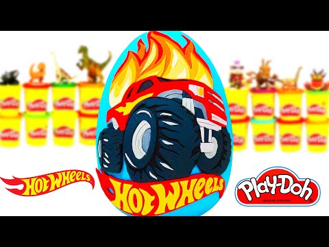 Hot Wheels Monster Truck Sürpriz Yumurta Oyun Hamuru PlayDoh Hot Wheels Arabaları